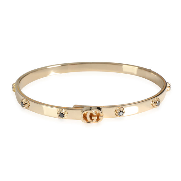 Gucci | Jewelry | Gucci Running G Black Diamond Slim Bangle In 8k ...